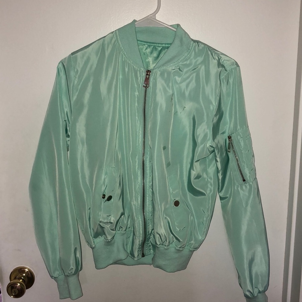 Mint Green Bomber Jacket - Gem